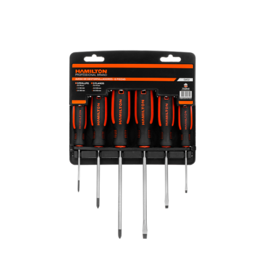 Juego de Destornilladores 6 Pz – Imantado PH / PL – DJ02 – HAMILTON – MAQUITOOLS